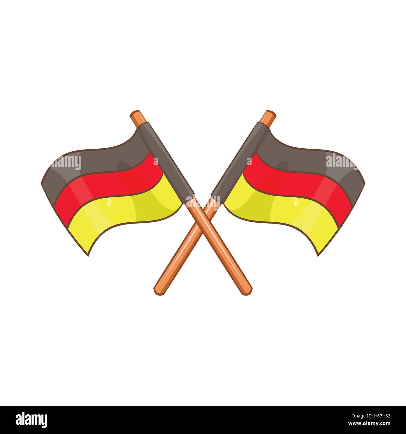 Two crossed flags of Germany icon, cartoon style Stock Vector Image ...