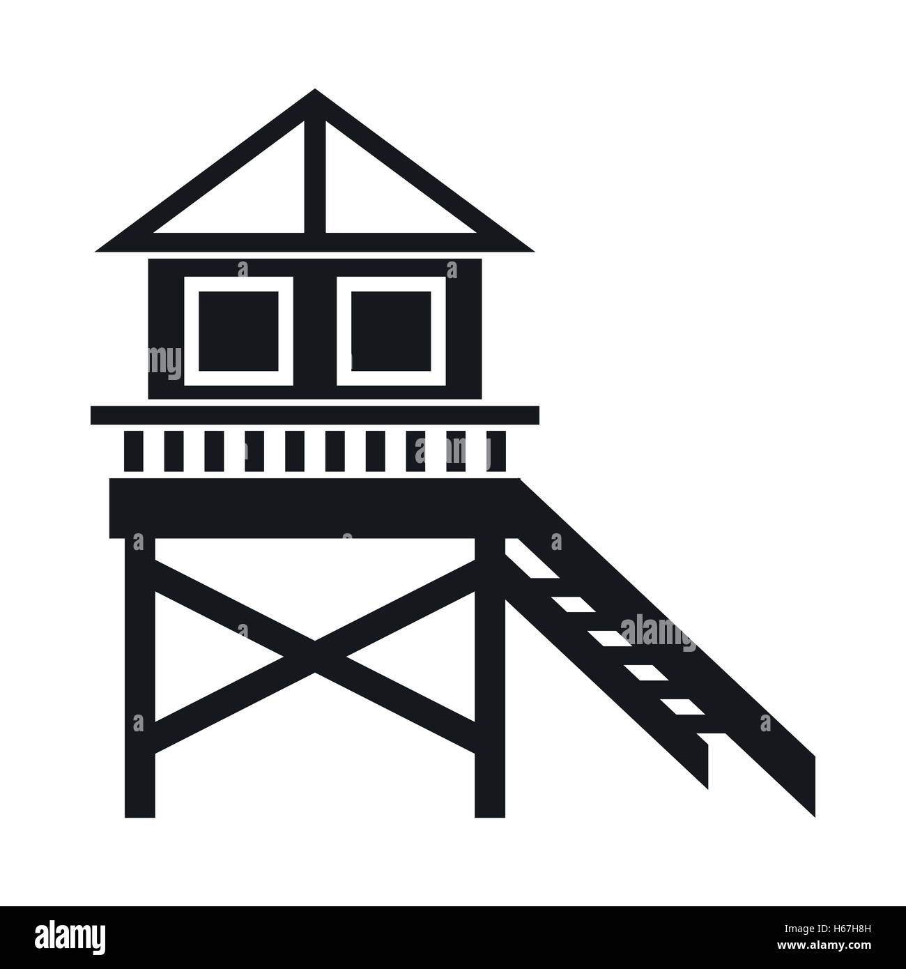 Wooden Stilt House Icon Simple Style Stock Vector Image And Art Alamy