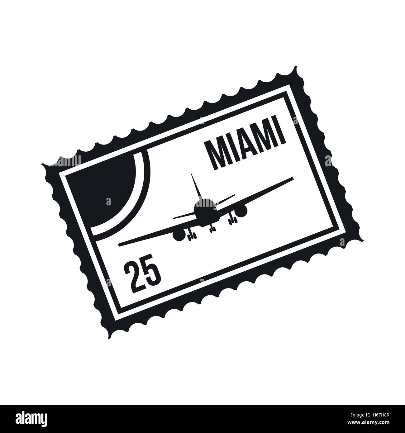 Stamp with plane and text Miami inside icon Stock Vector Image & Art ...