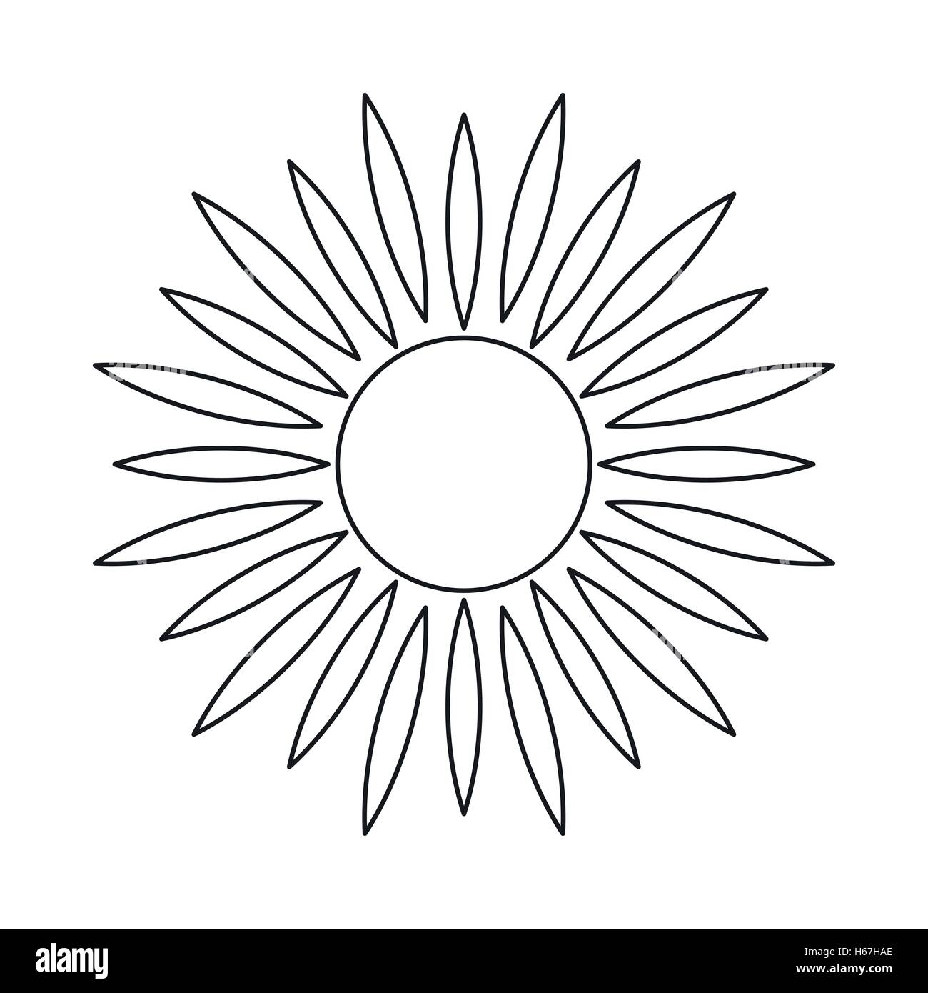 Sun icon, outline style Stock Vector Image & Art - Alamy