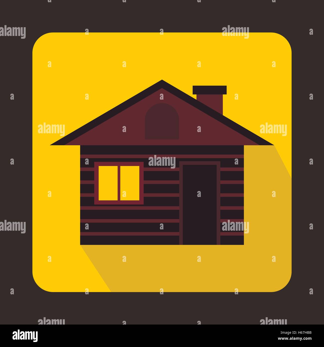 Wooden log house icon, flat style Stock Vector Image & Art - Alamy