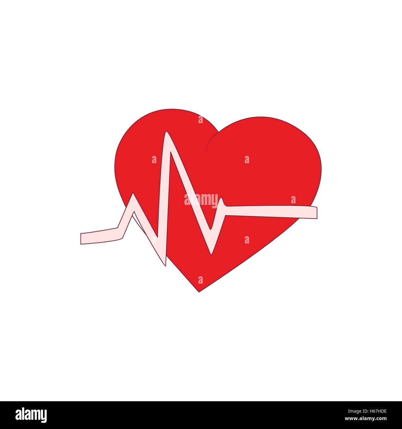 Heart beats icon, cartoon style Stock Vector Image & Art - Alamy