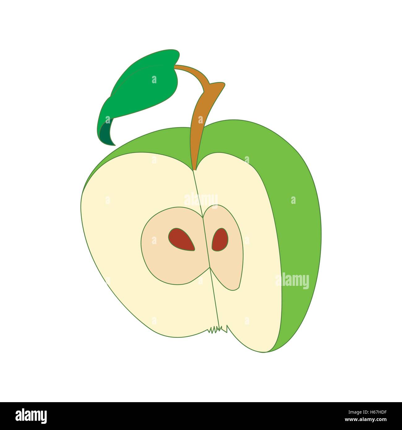 Half apple icon, cartoon style Stock Vector Image & Art - Alamy