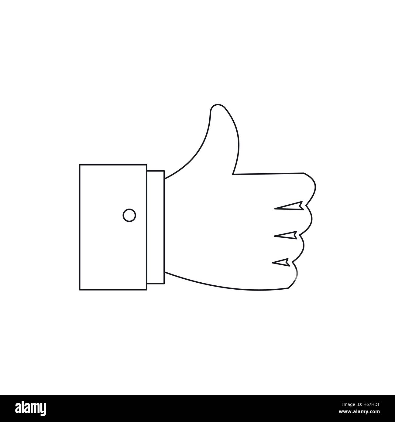 Thumb up gesture icon, outline style Stock Vector Image & Art - Alamy