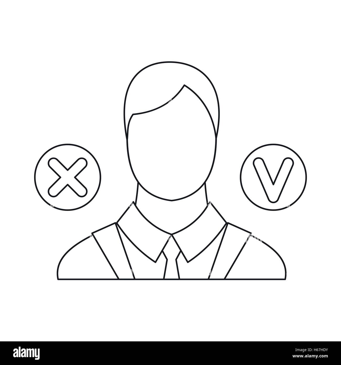 Black and white man line vote Cut Out Stock Images & Pictures - Alamy