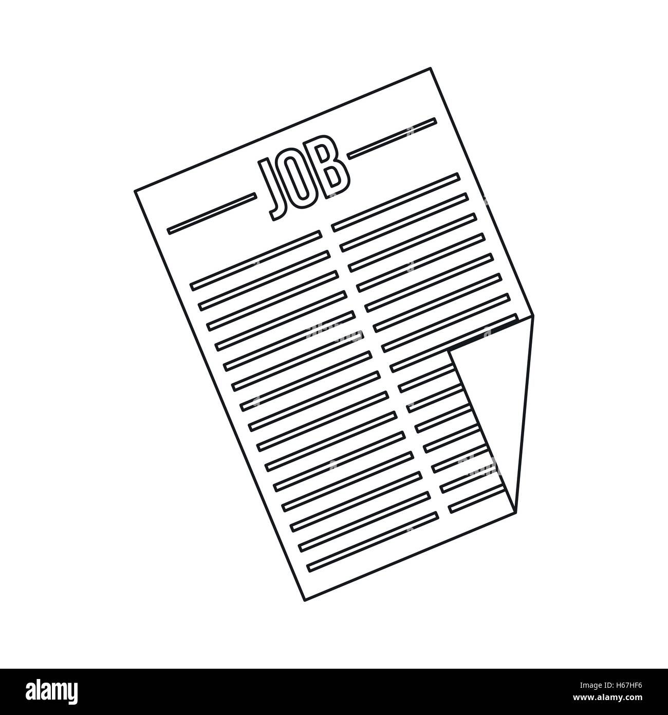 Newspaper with the headline Job icon Stock Vector Image & Art - Alamy
