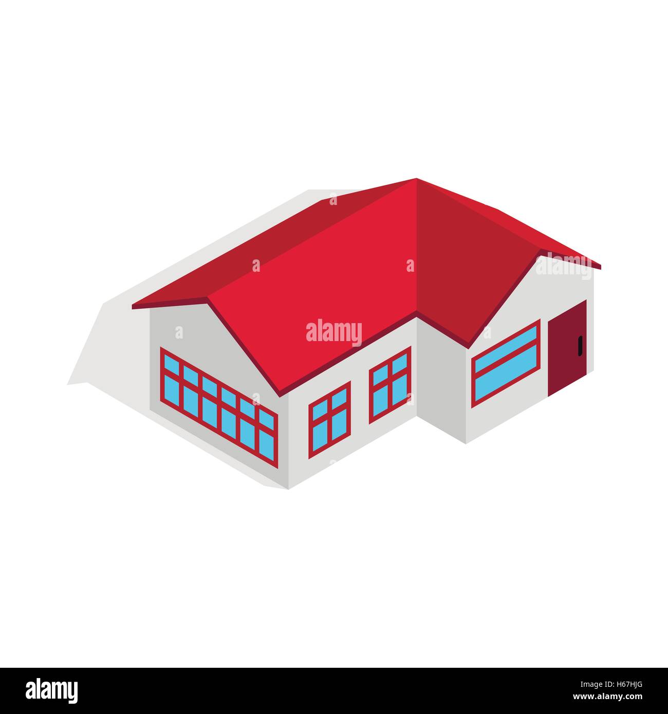 House with red roof icon, isometric 3d style Stock Vector Image & Art ...