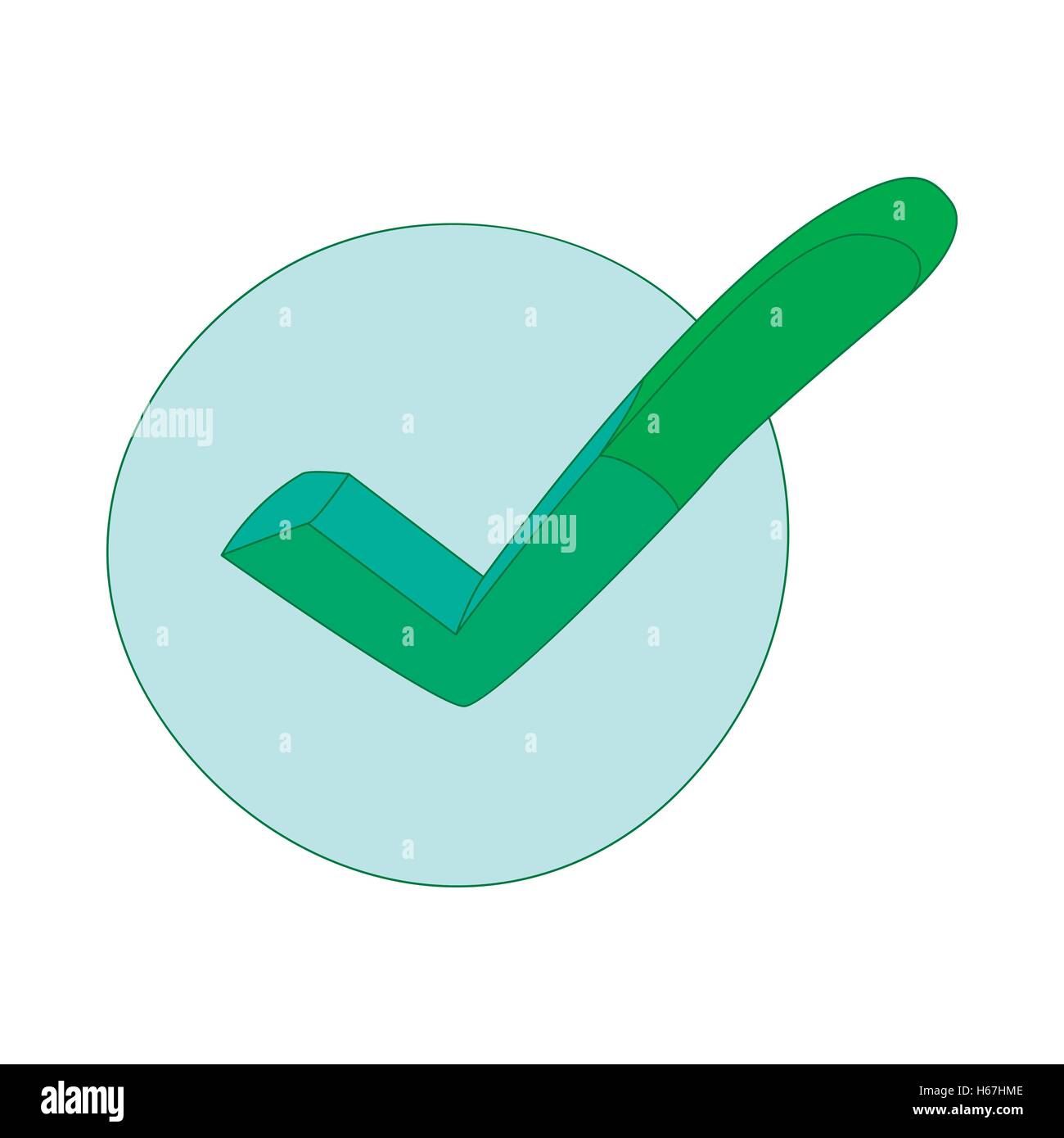 Hand drawn green tick icon, cartoon style Stock Vector Image & Art - Alamy