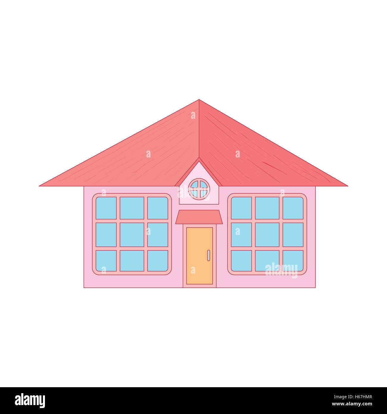 Pink cottage in village Stock Vector Images - Alamy