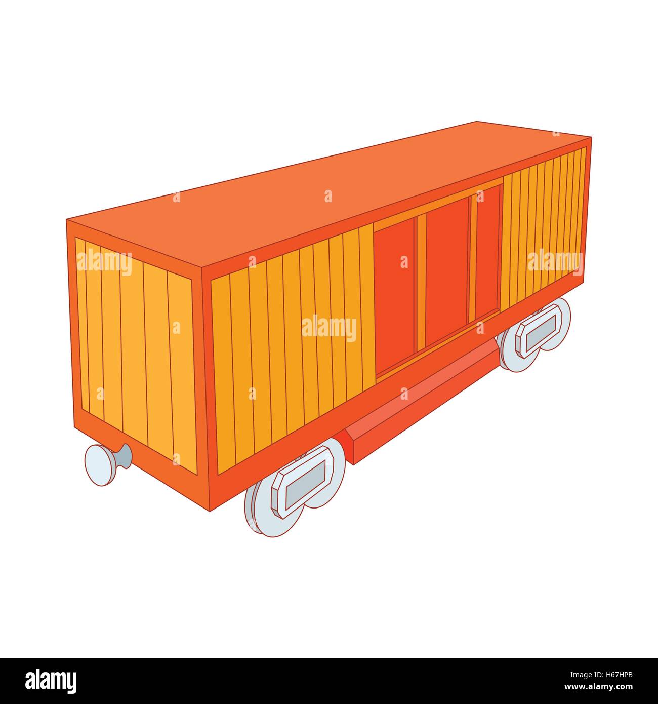 Railway cargo container icon, cartoon style Stock Vector Image & Art ...