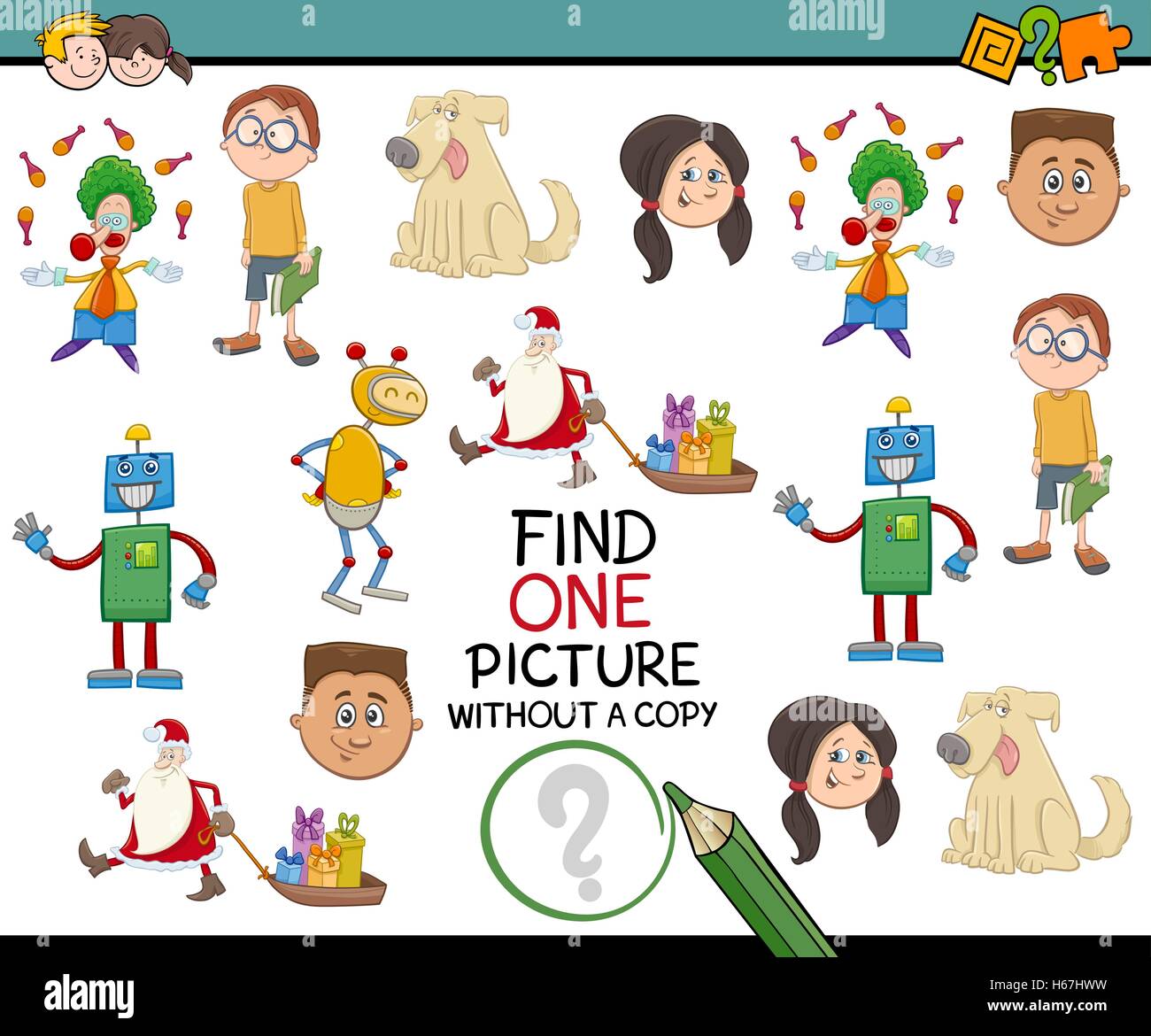 Cartoon Illustration of Educational Activity of Picture without Pair ...