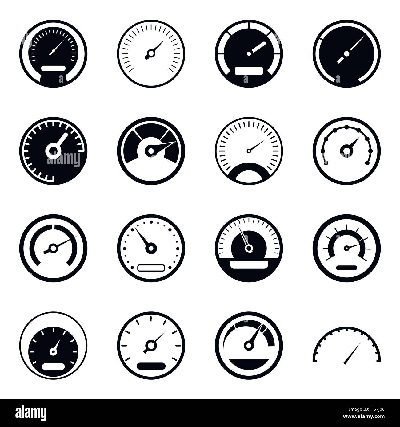Speedometer icons set, simple style Stock Vector Image & Art - Alamy