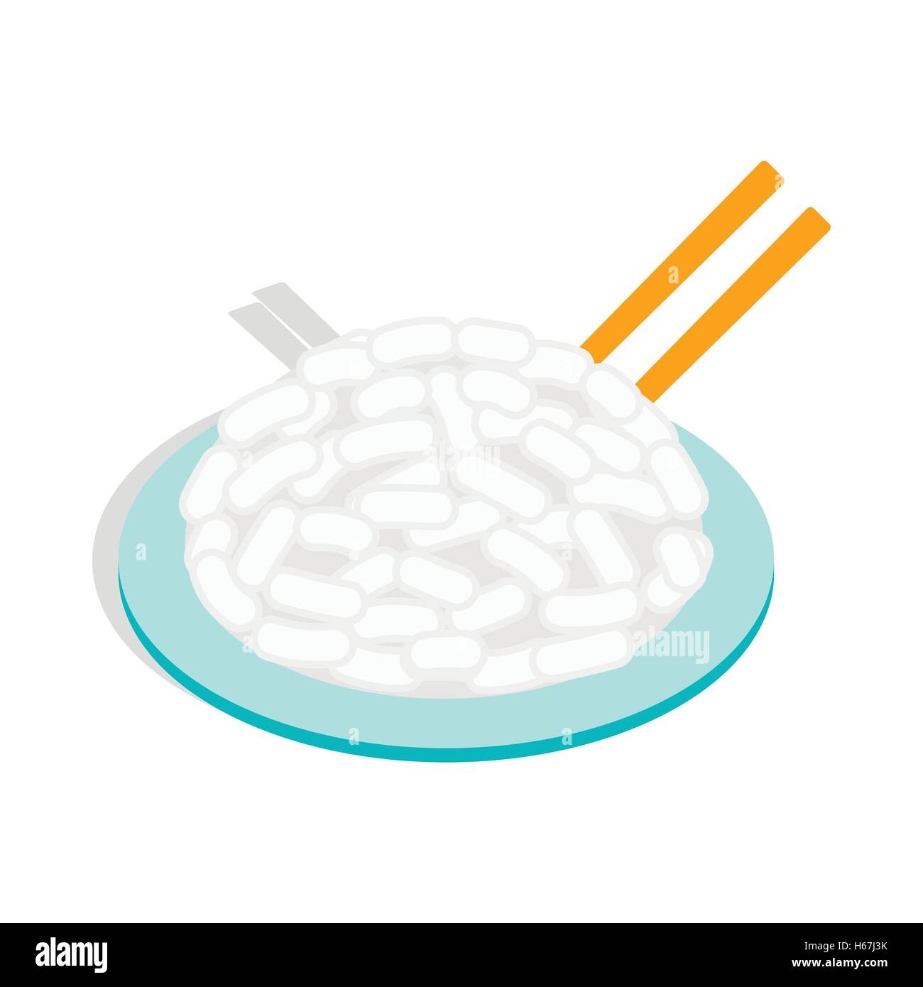 Rice in plate icon, isometric 3d style Stock Vector Image & Art - Alamy