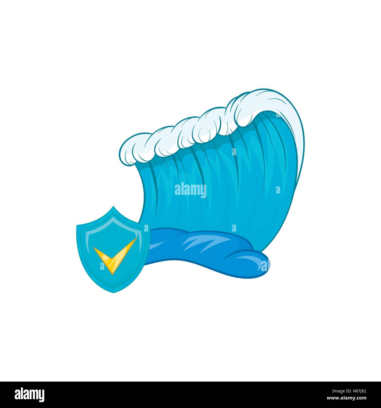 Blue tsunami wave icon in cartoon style Stock Vector Image & Art - Alamy