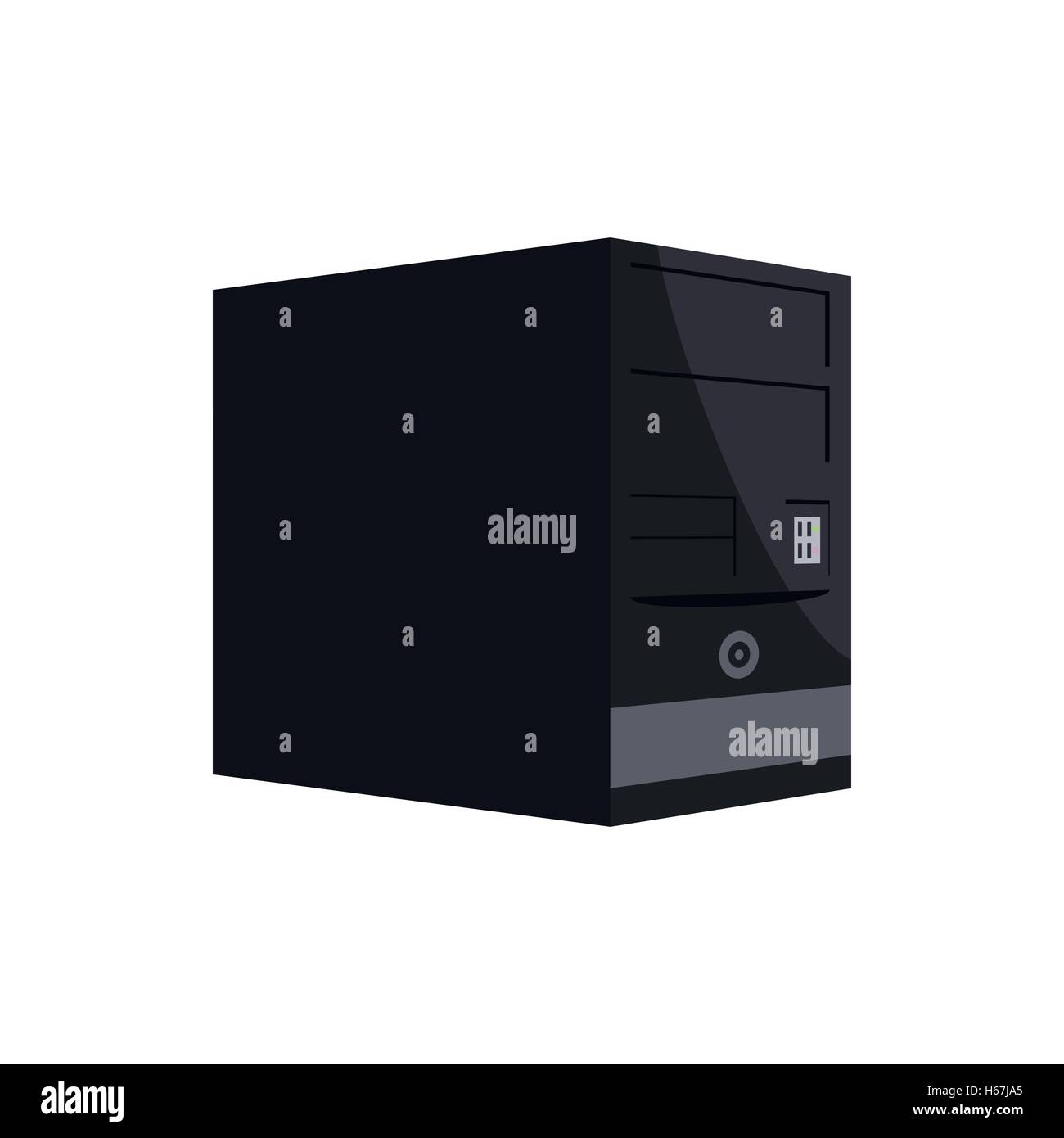 Black computer system unit icon, cartoon style Stock Vector Image & Art ...