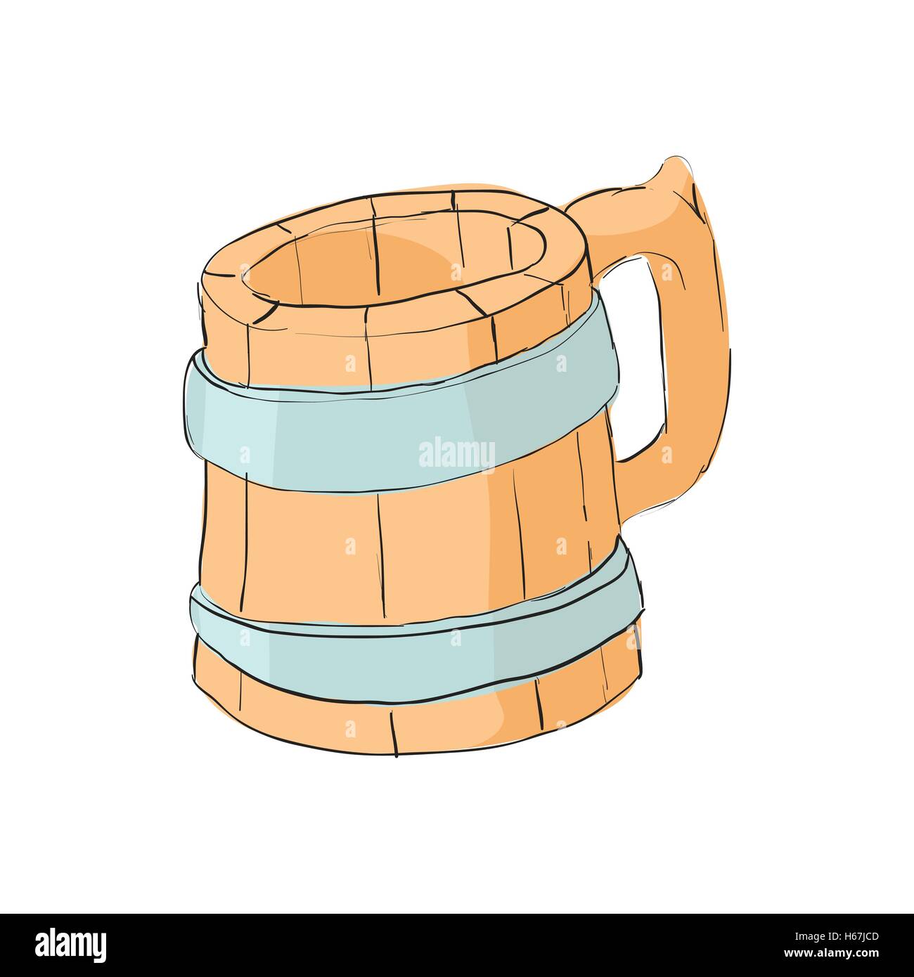 Wooden beer mug icon, cartoon style Stock Vector Image & Art - Alamy