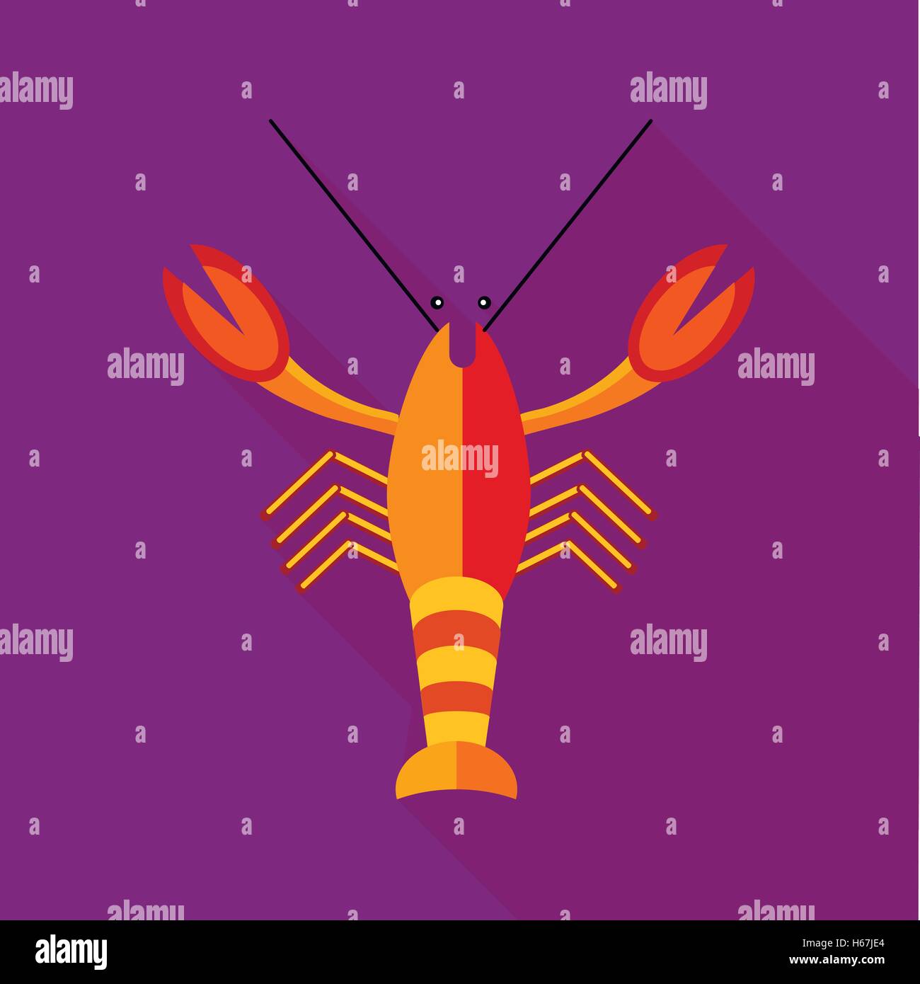 Crayfish icon in flat style Stock Vector Image & Art - Alamy