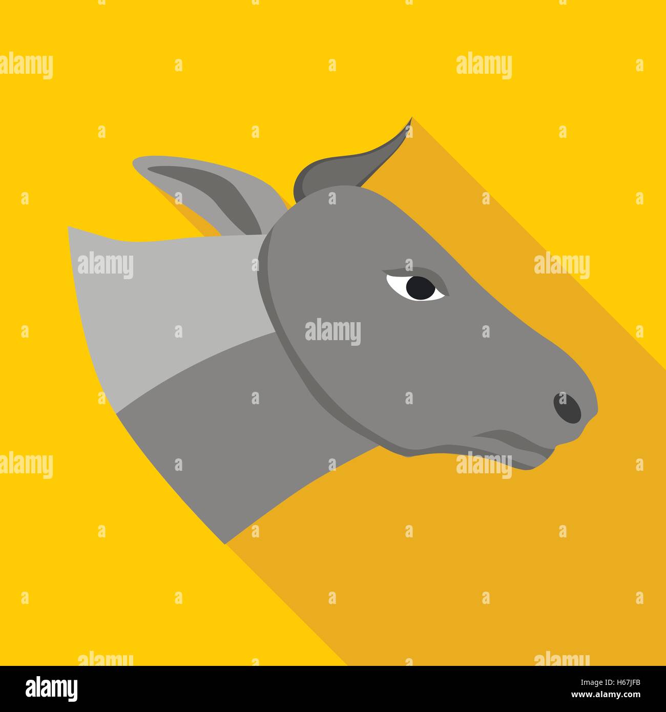 Head of gray cow icon in flat style Stock Vector Image & Art - Alamy