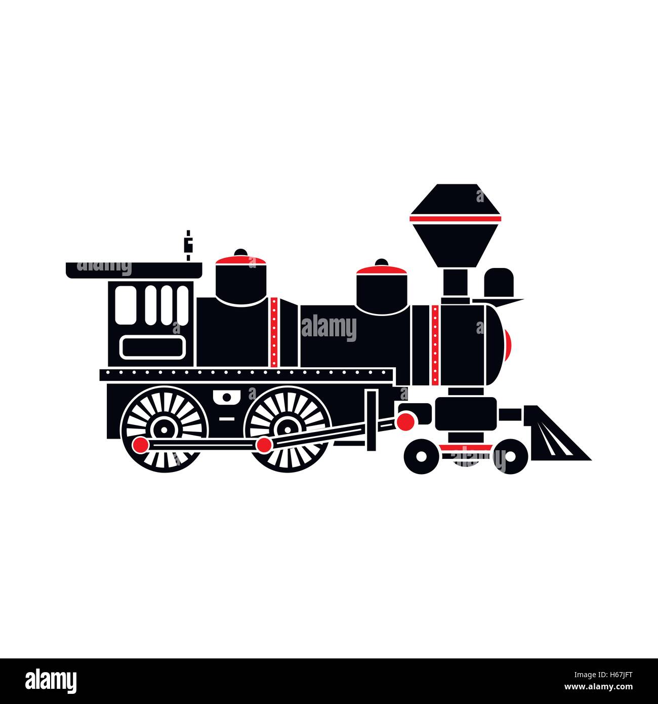 Black and red steam locomotive Stock Vector Images - Alamy