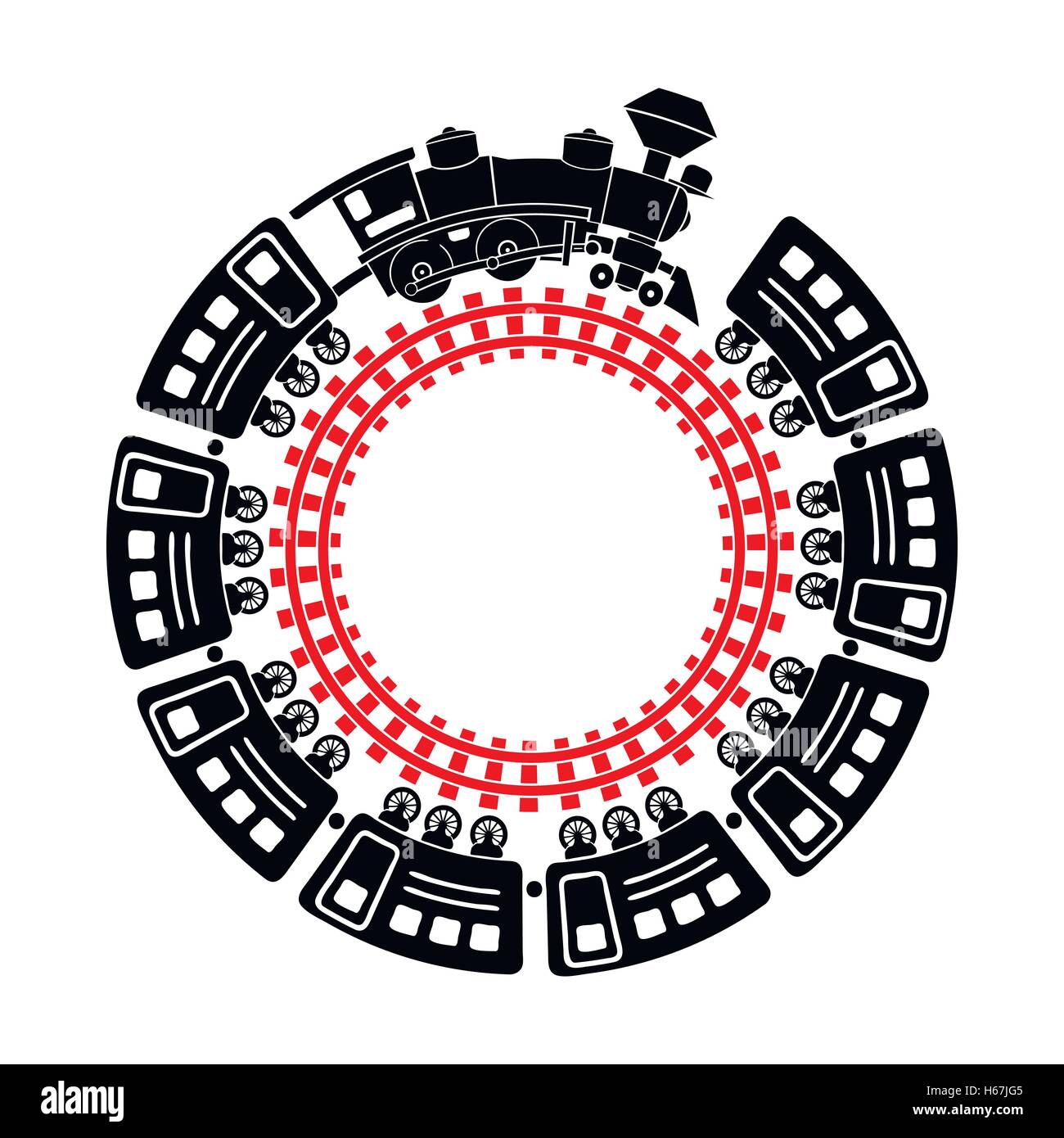 Train and round railway icon, simple style Stock Vector Image & Art - Alamy