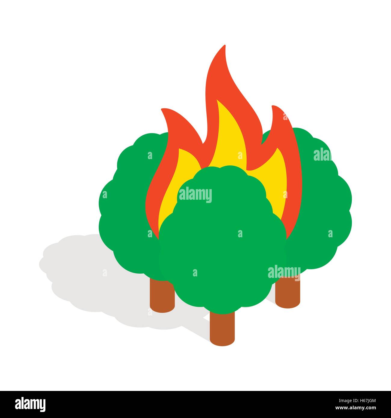 Burning trees icon, isometric 3d style Stock Vector Image & Art - Alamy