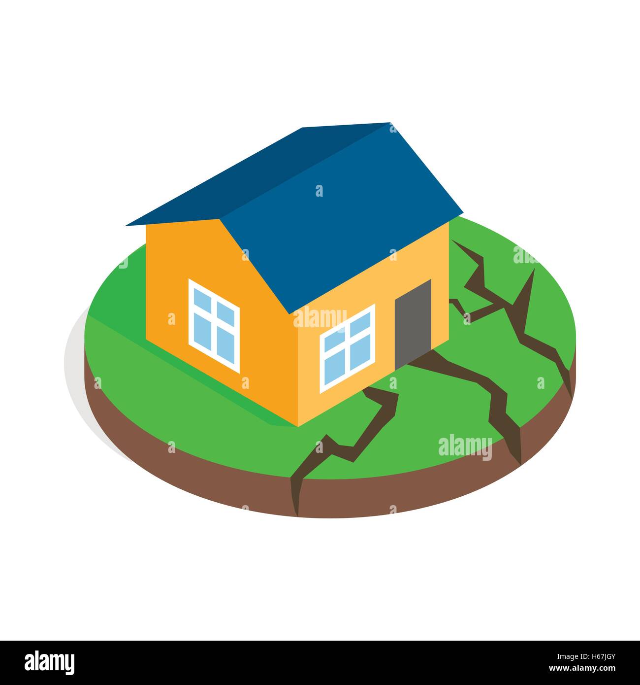 House after an earthquake icon, isometric 3d style Stock Vector Image ...