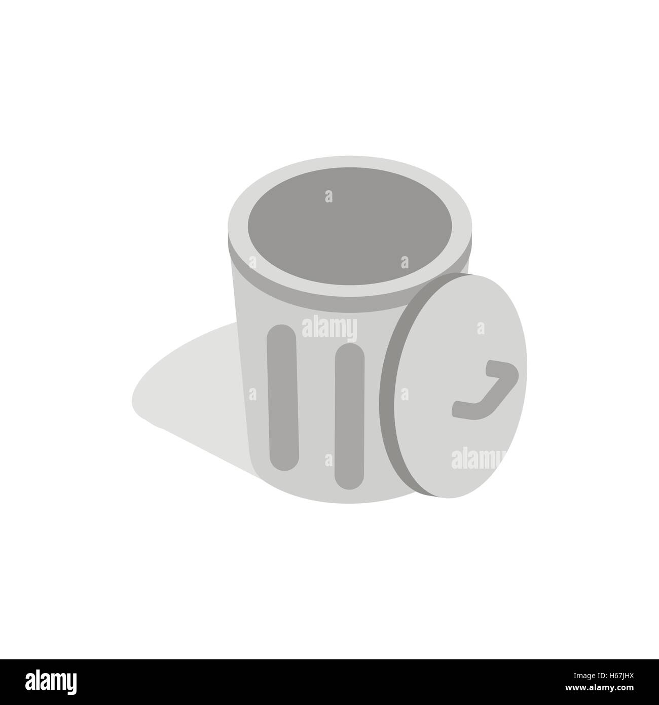 Gray trash can with open lid icon Stock Vector Image & Art - Alamy