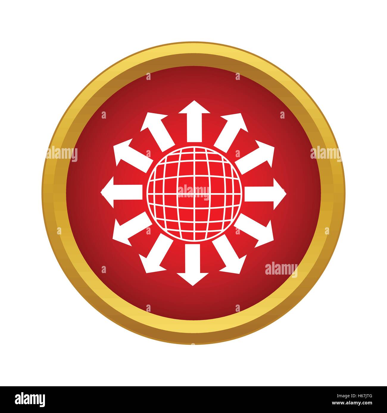 Planet and arrows pointing into space icon Stock Vector Image & Art - Alamy