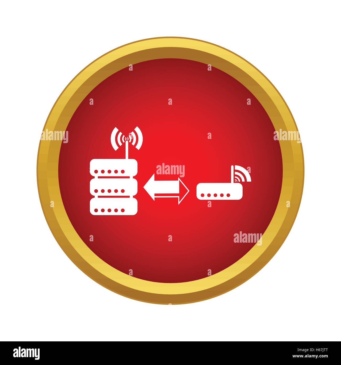 The database is connected to the router icon Stock Vector Image & Art ...