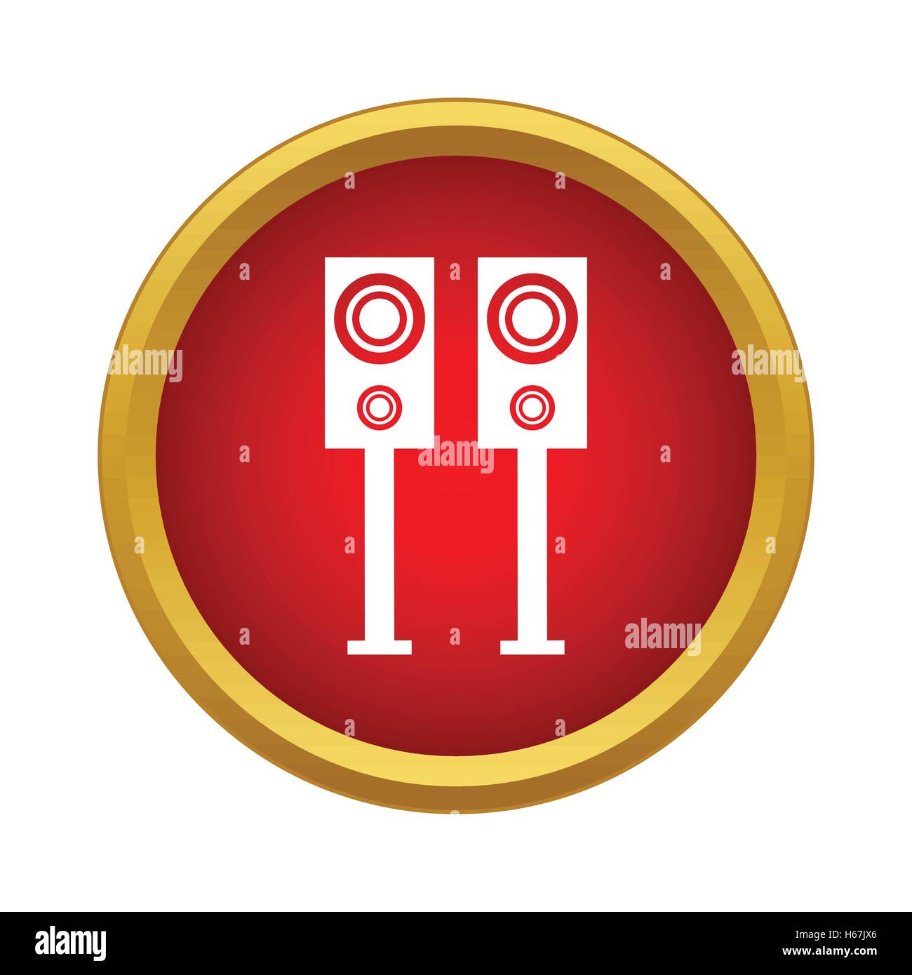 Pair Of Music Speakers Icon Simple Style Stock Vector Image And Art Alamy