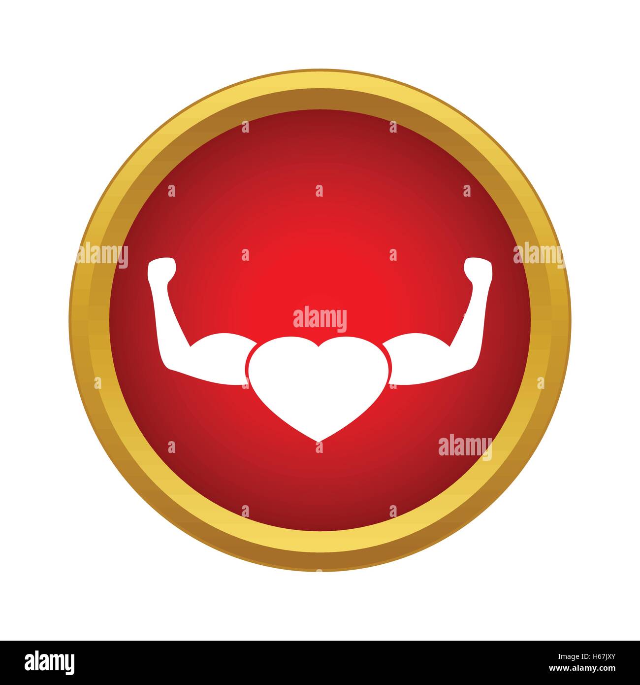 Strong heart icon in simple style Stock Vector Image & Art - Alamy