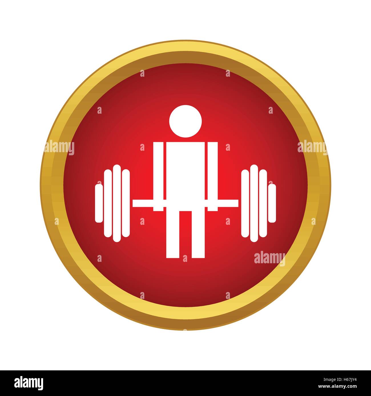 Barbell icon in simple Cut Out Stock Images & Pictures - Alamy