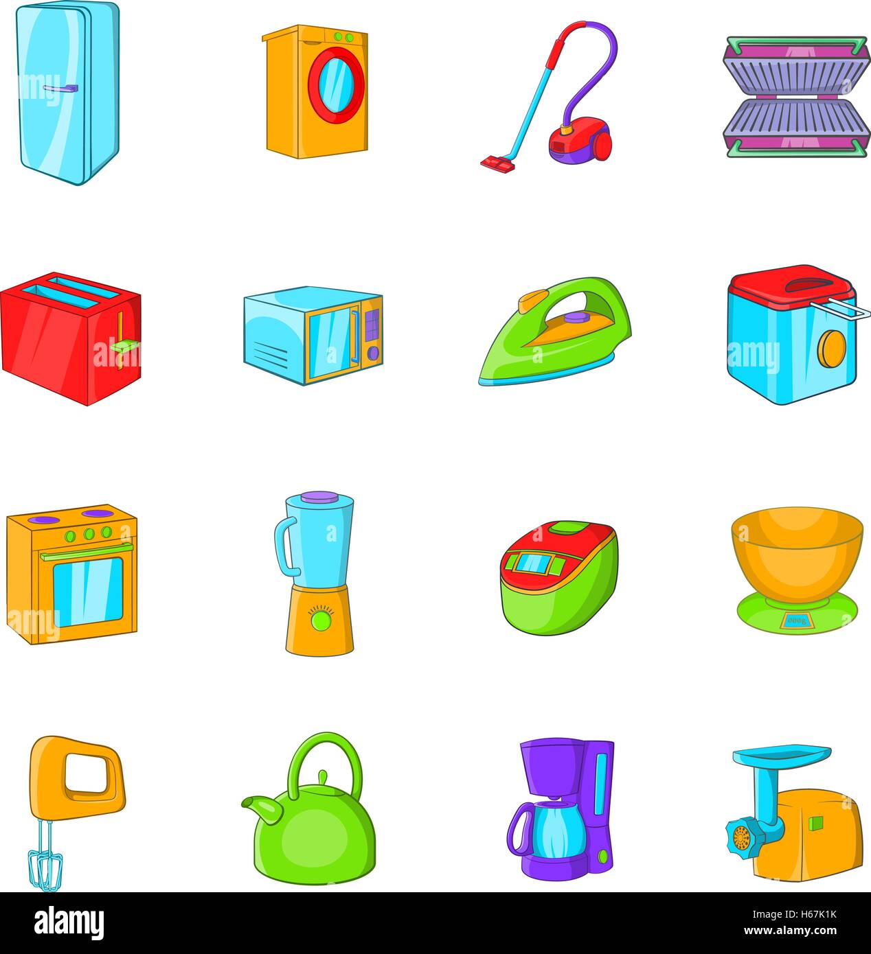 Household appliances icons set, cartoon style Stock Vector Image & Art ...
