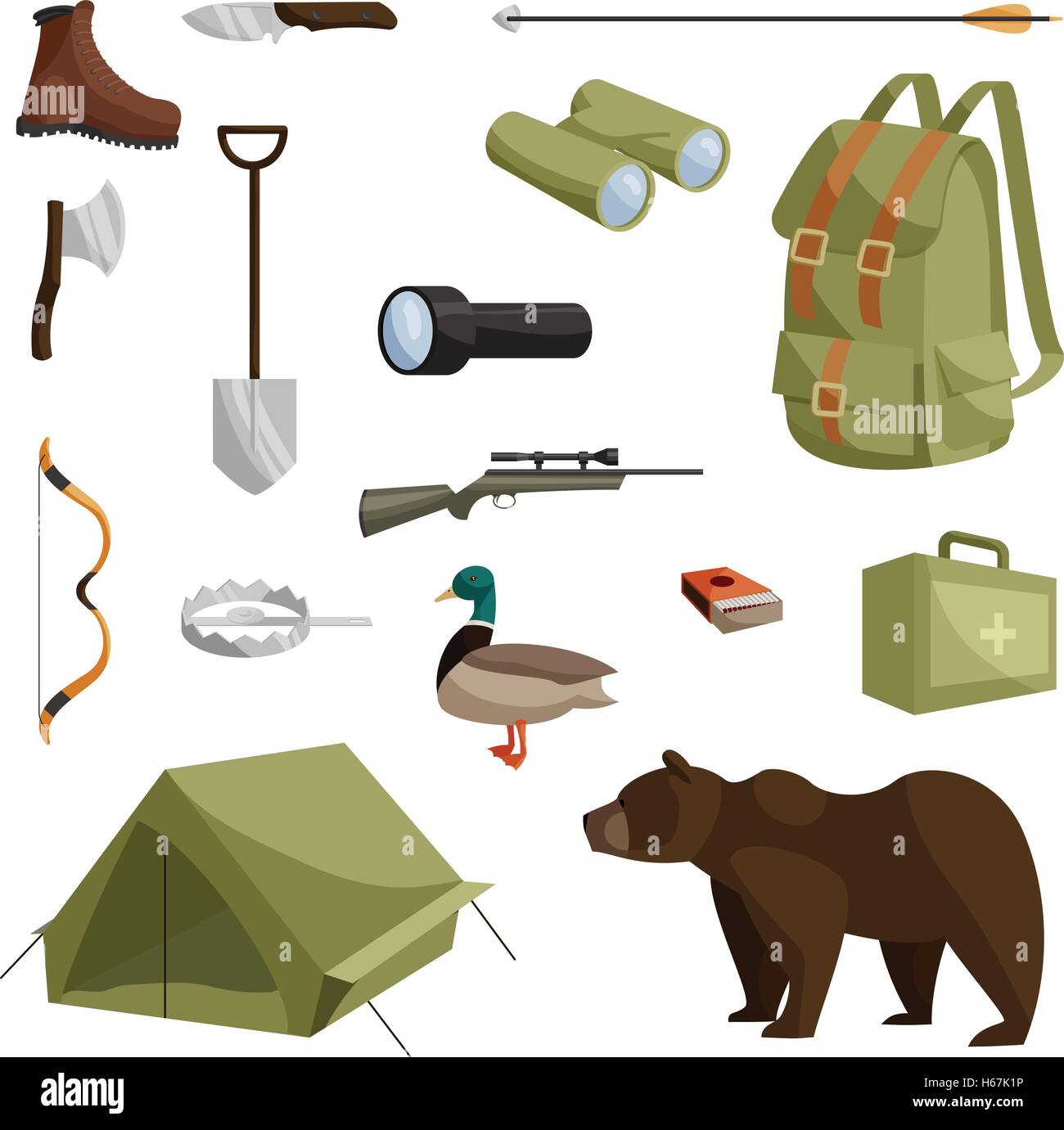 Hunting icons set, cartoon style Stock Vector Image & Art - Alamy