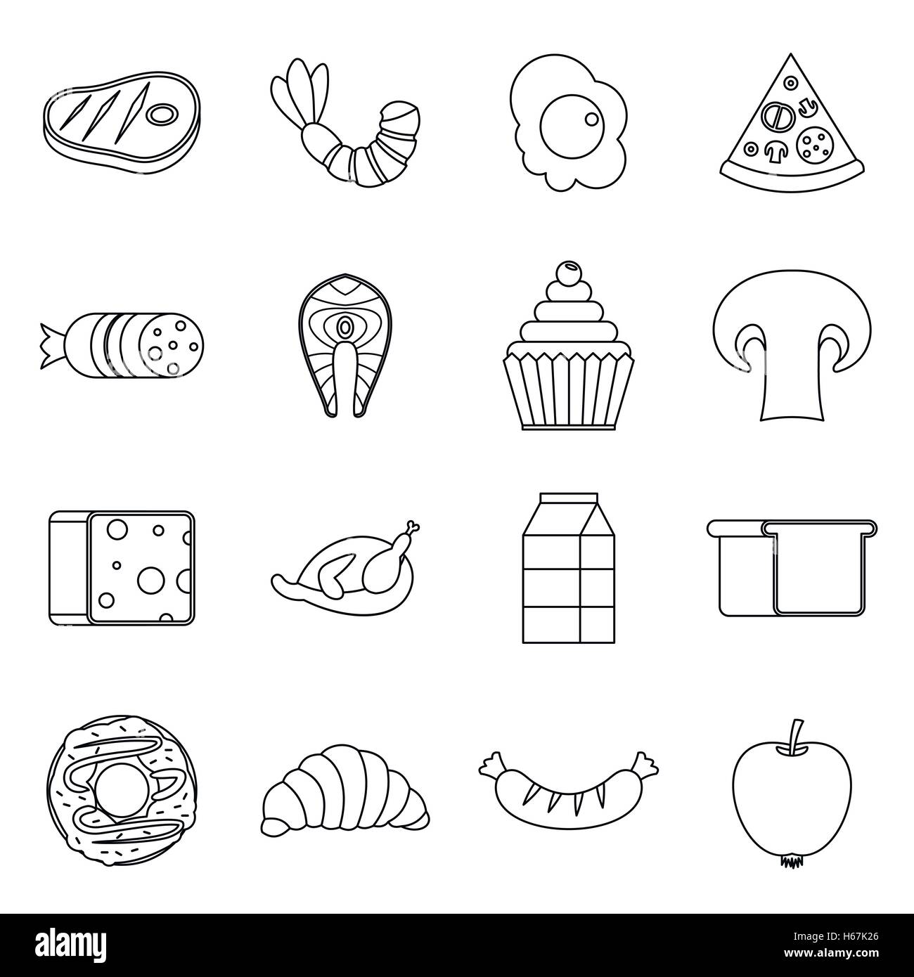 Food icons set, outline style Stock Vector Image & Art - Alamy