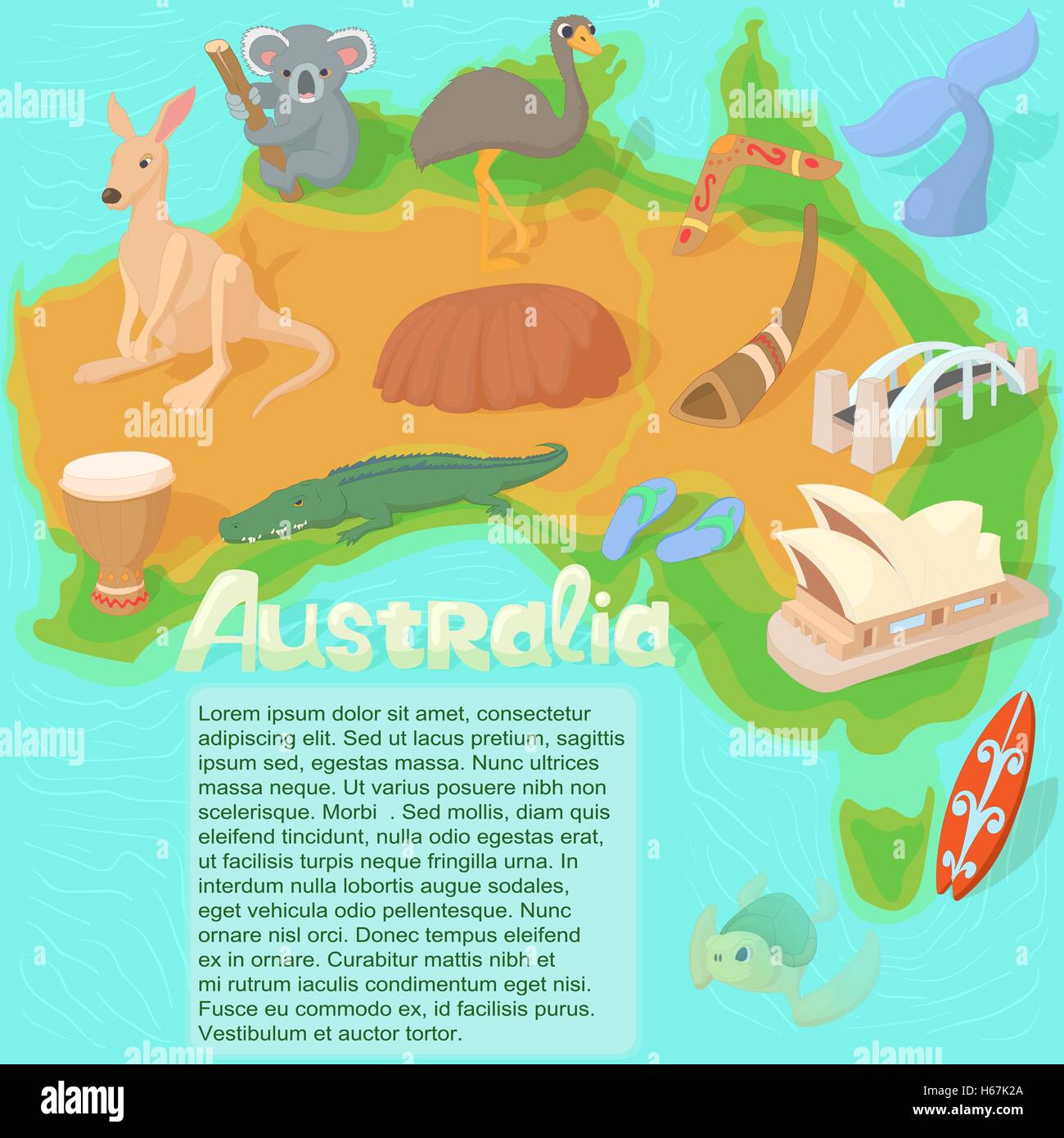 Australia map concept, cartoon style Stock Vector Image & Art - Alamy
