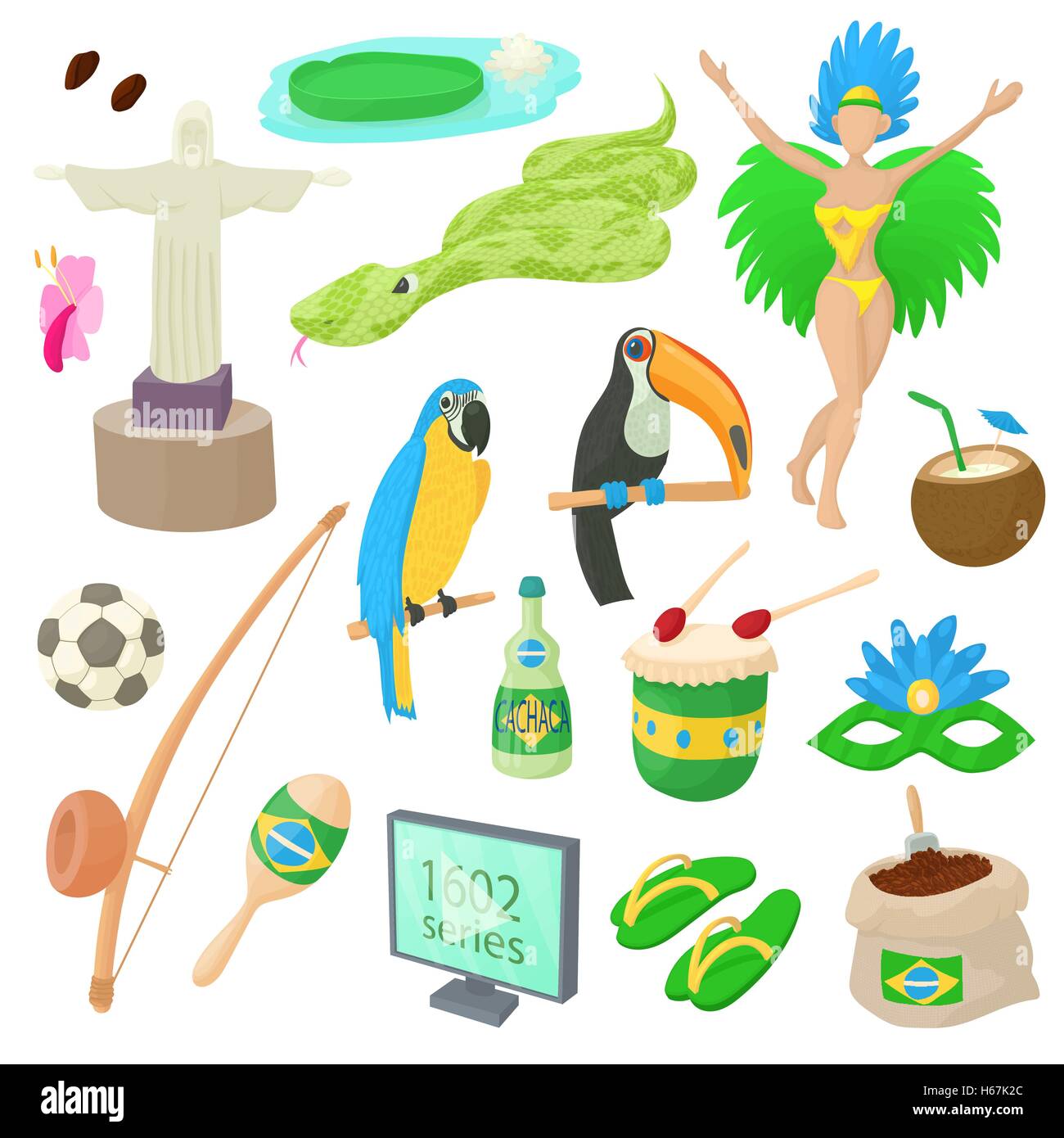 Brazil icons set, cartoon style Stock Vector Image & Art - Alamy