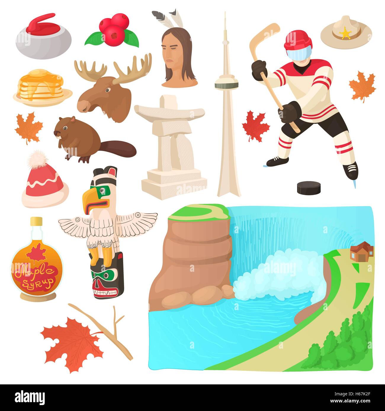 Canada icons set, cartoon style Stock Vector Image & Art - Alamy