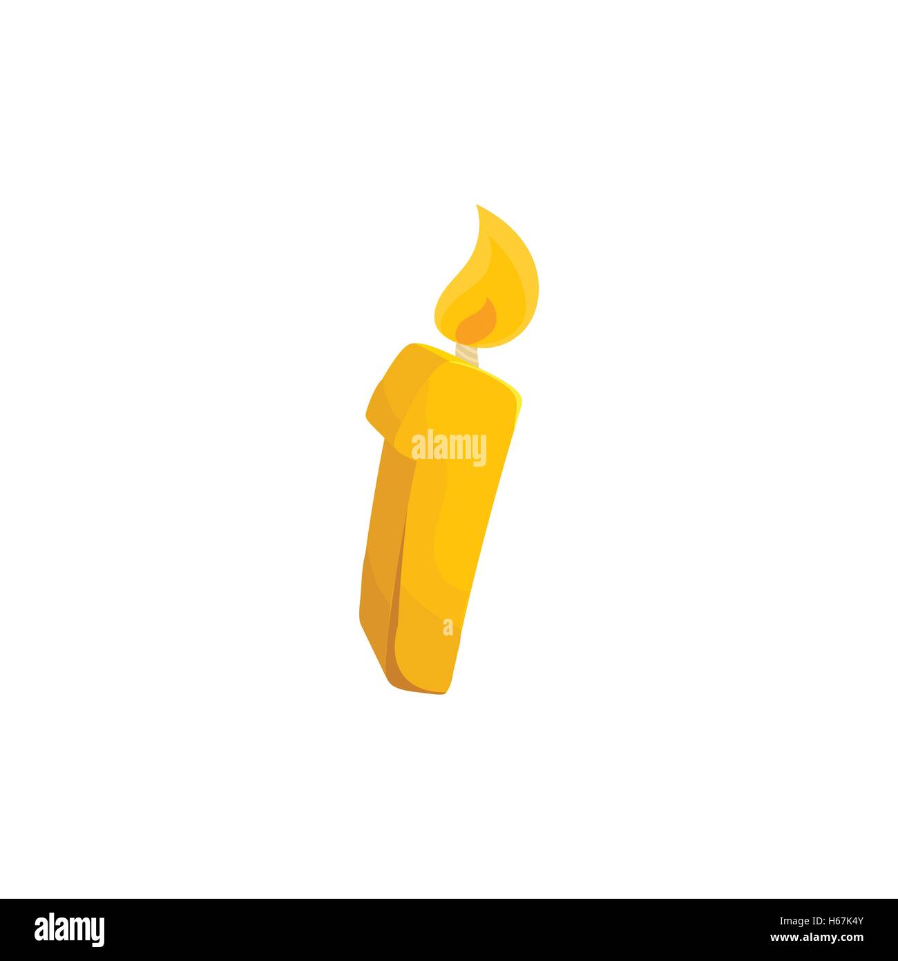 Birthday cake candle number one icon cartoon style Stock Vector Image ...