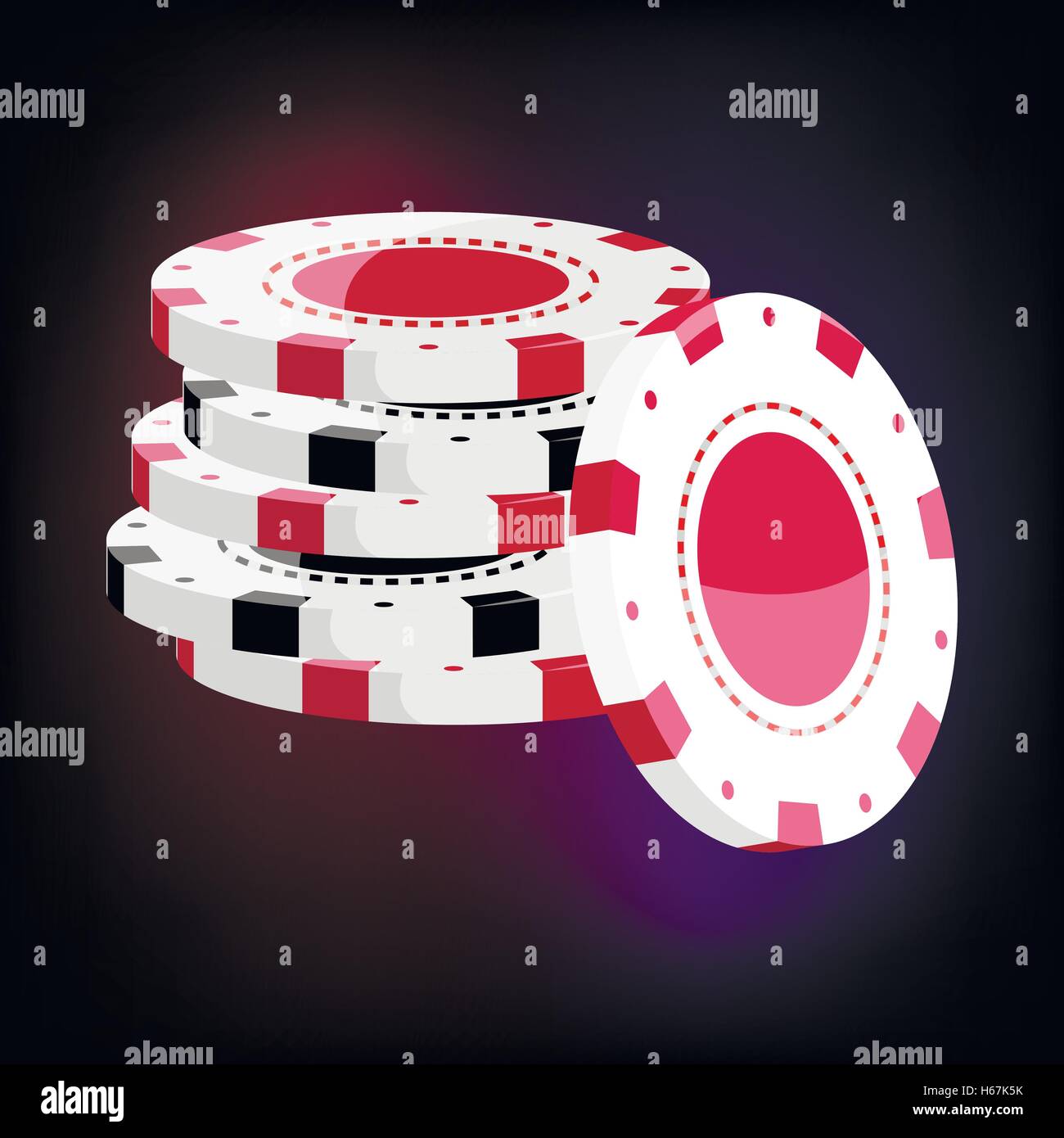 Red and black casino tokens icon, cartoon style Stock Vector Image ...