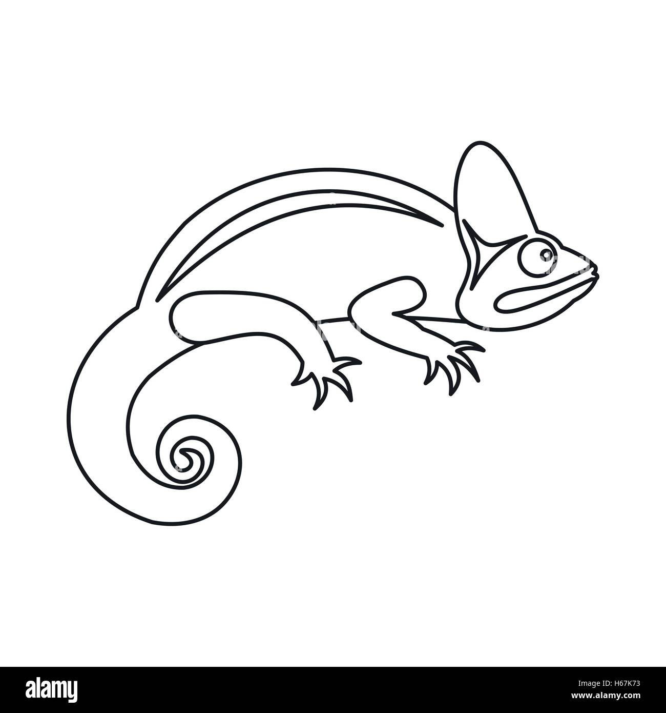 Chameleon icon, outline style Stock Vector Image & Art - Alamy