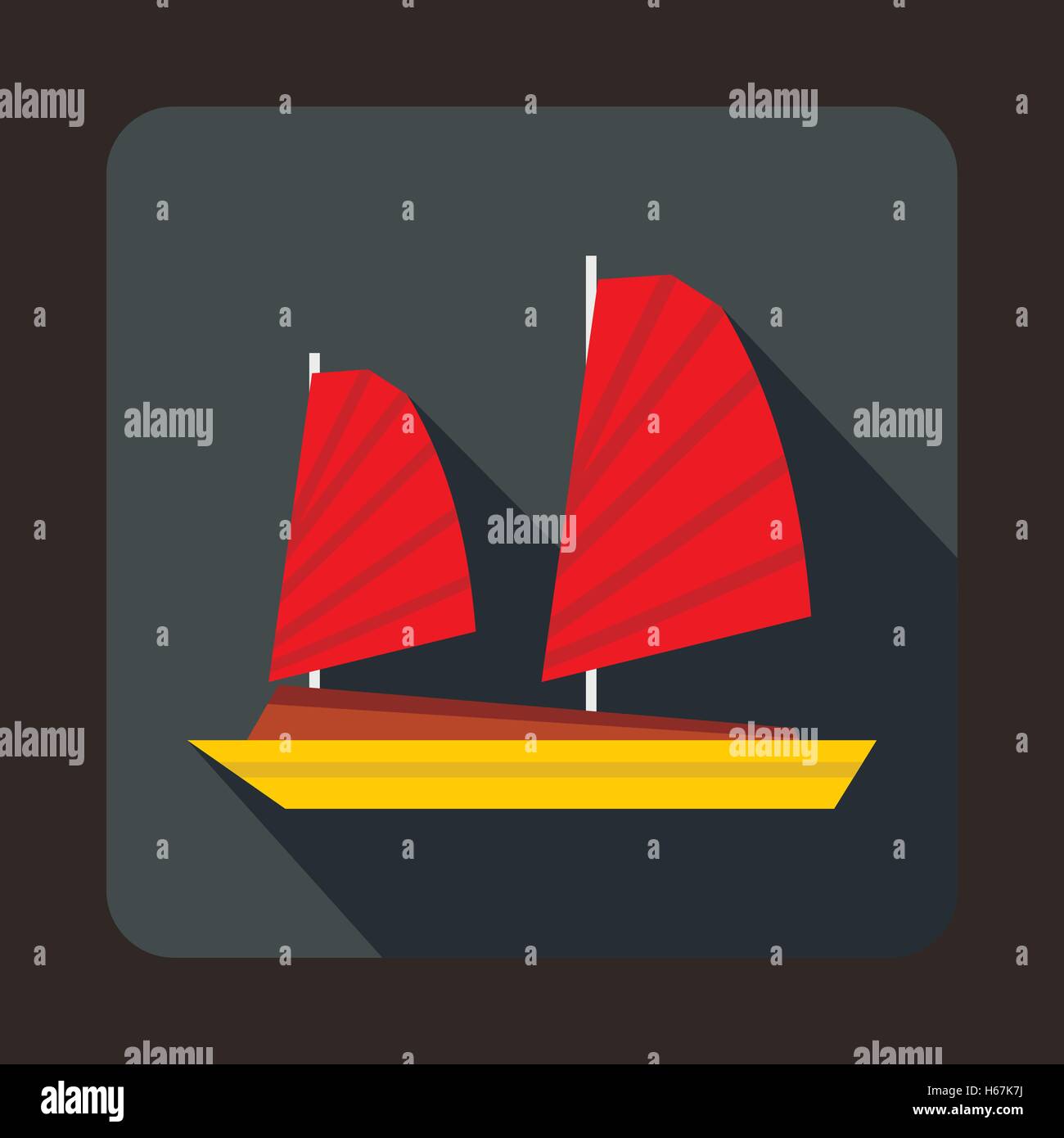Vietnamese junk boat icon, flat style Stock Vector Image & Art - Alamy