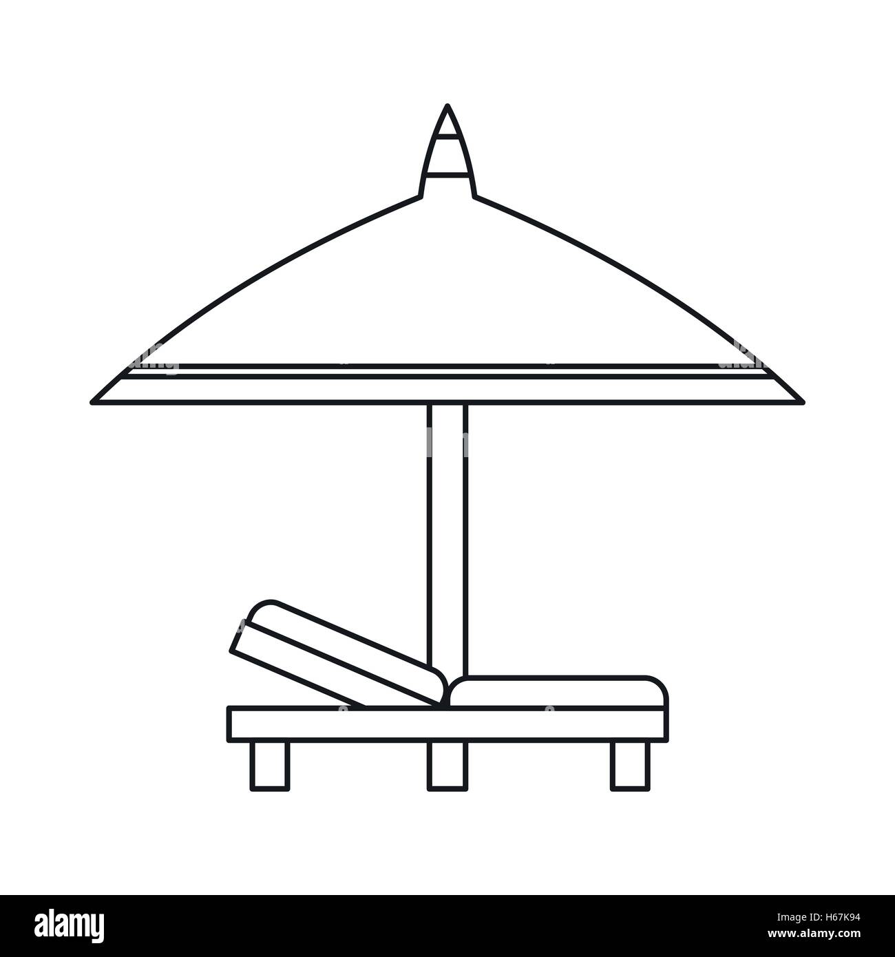 Bench and umbrella icon, outline style Stock Vector Image & Art - Alamy