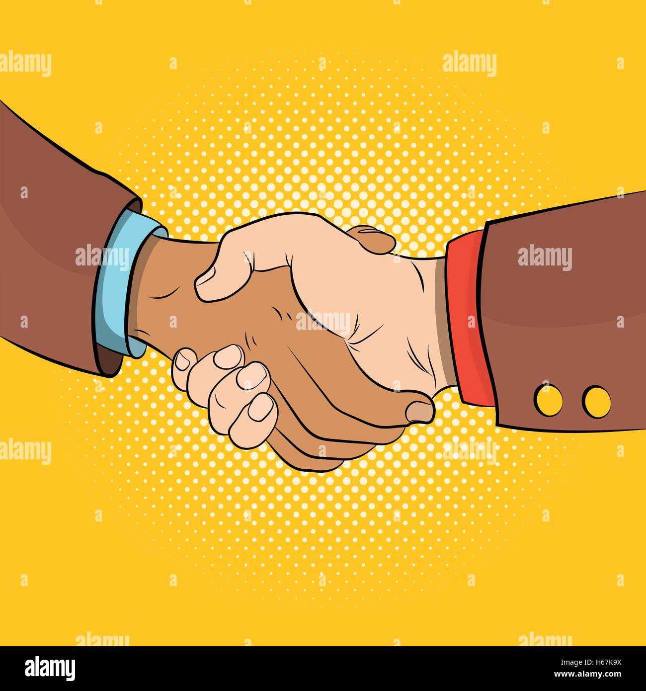 Handshake comics concept Stock Vector Image & Art - Alamy