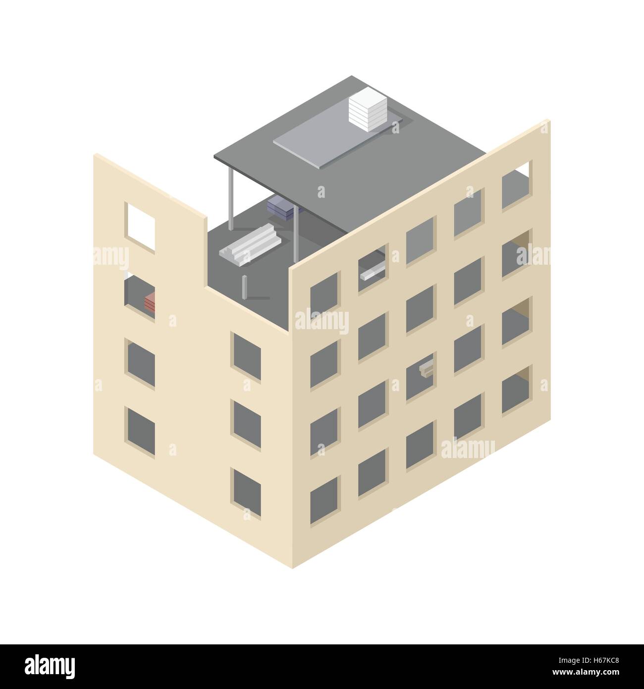 Construction site timber framework Stock Vector Images - Alamy