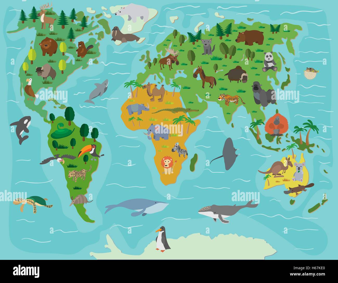 Funny world map illustration hi-res stock photography and images - Alamy