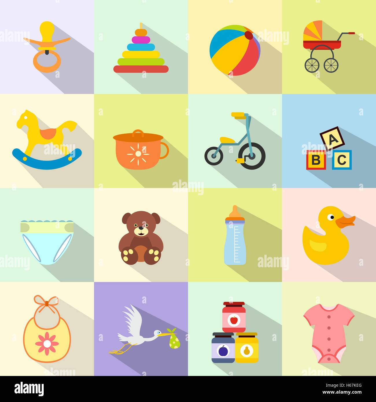 Baby flat icon set Stock Vector Image & Art - Alamy