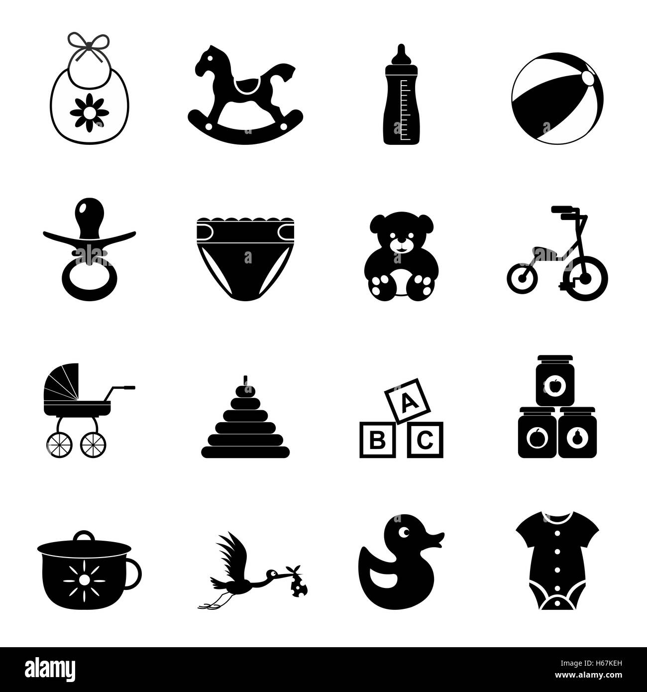 Baby simple icon set Stock Vector Image & Art - Alamy