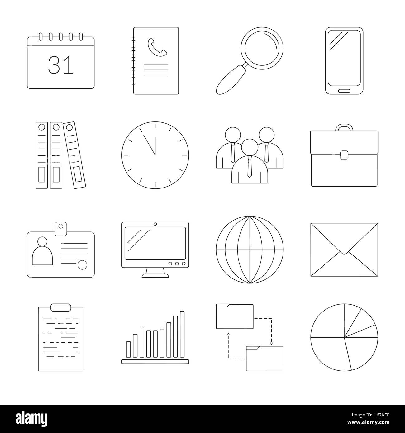 Set of line business icons Stock Vector Image & Art - Alamy