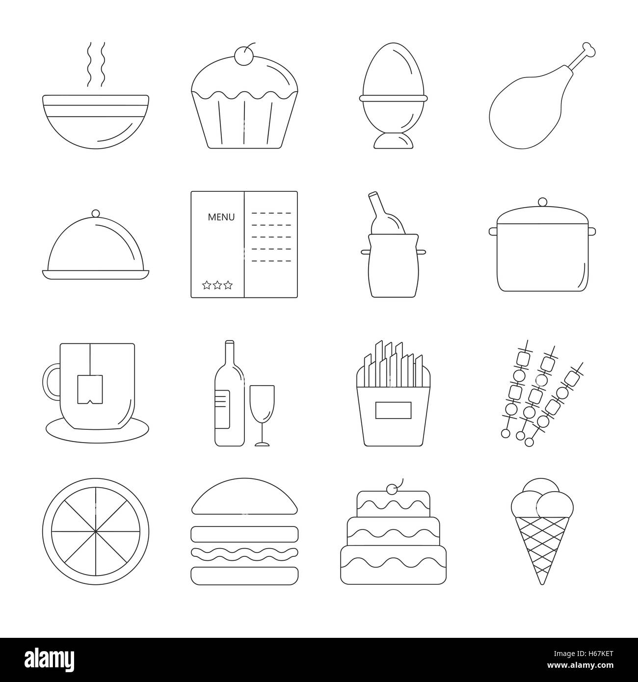 Food line icon set Stock Vector Image & Art - Alamy